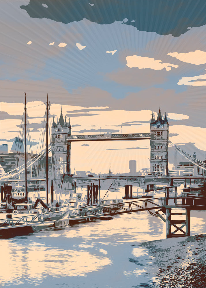 tower bridge london graphic art print – purdie gallery