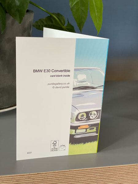 BMW E3 convertible greeting card – purdie gallery