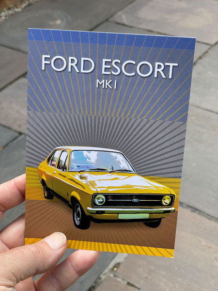 Ford Escort Mk1 greeting card – purdie gallery