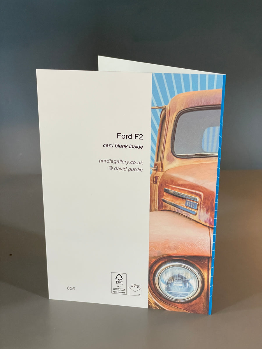 Ford F2 truck greeting card – purdie gallery