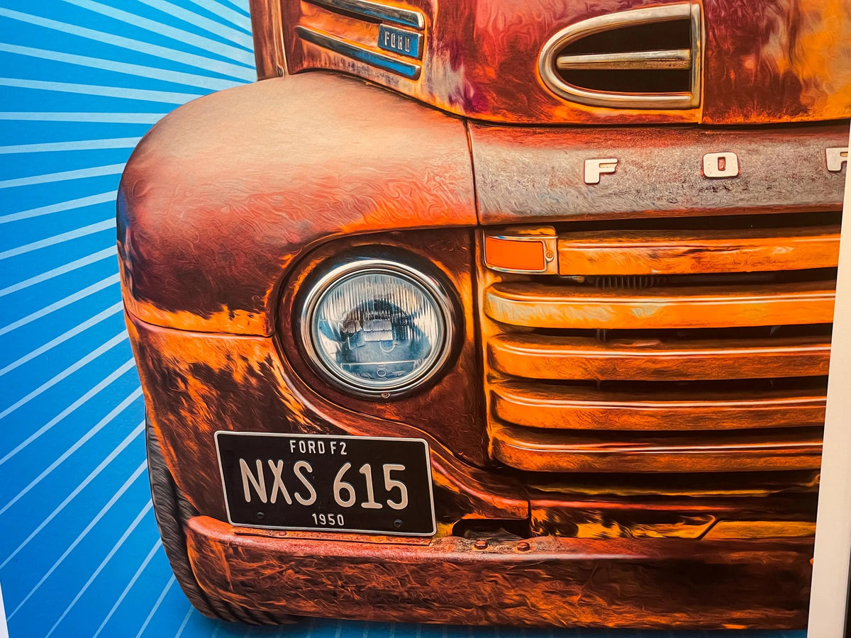 Ford F2 pickup truck graphic art poster by David Purdie – purdie gallery